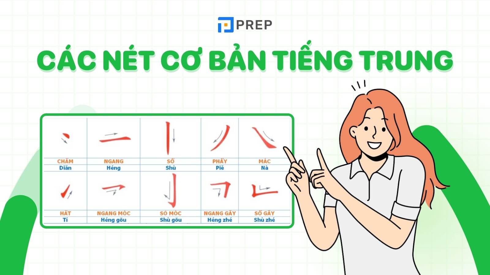 Các nét cơ bản trong tiếng Trung: 8 nét & quy tắc viết